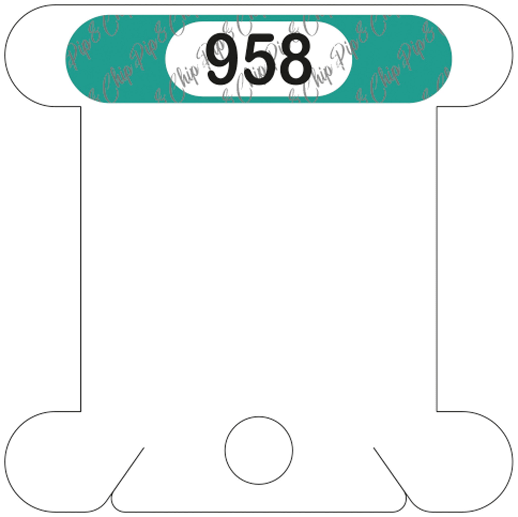 DMC 958 acrylic bobbin – Pip and Chip