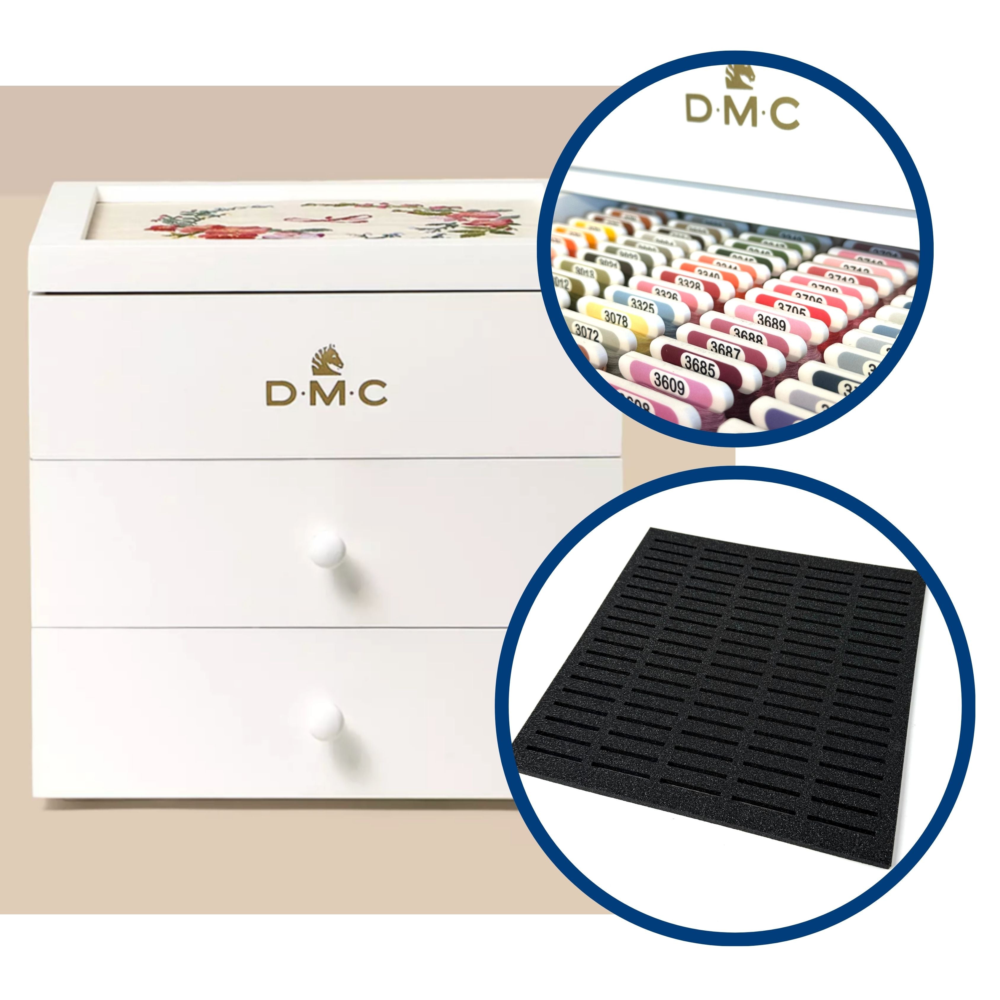 Bobbin Foam Inserts | DMC Modular Box drawers | 95 bobbins per drawer ...