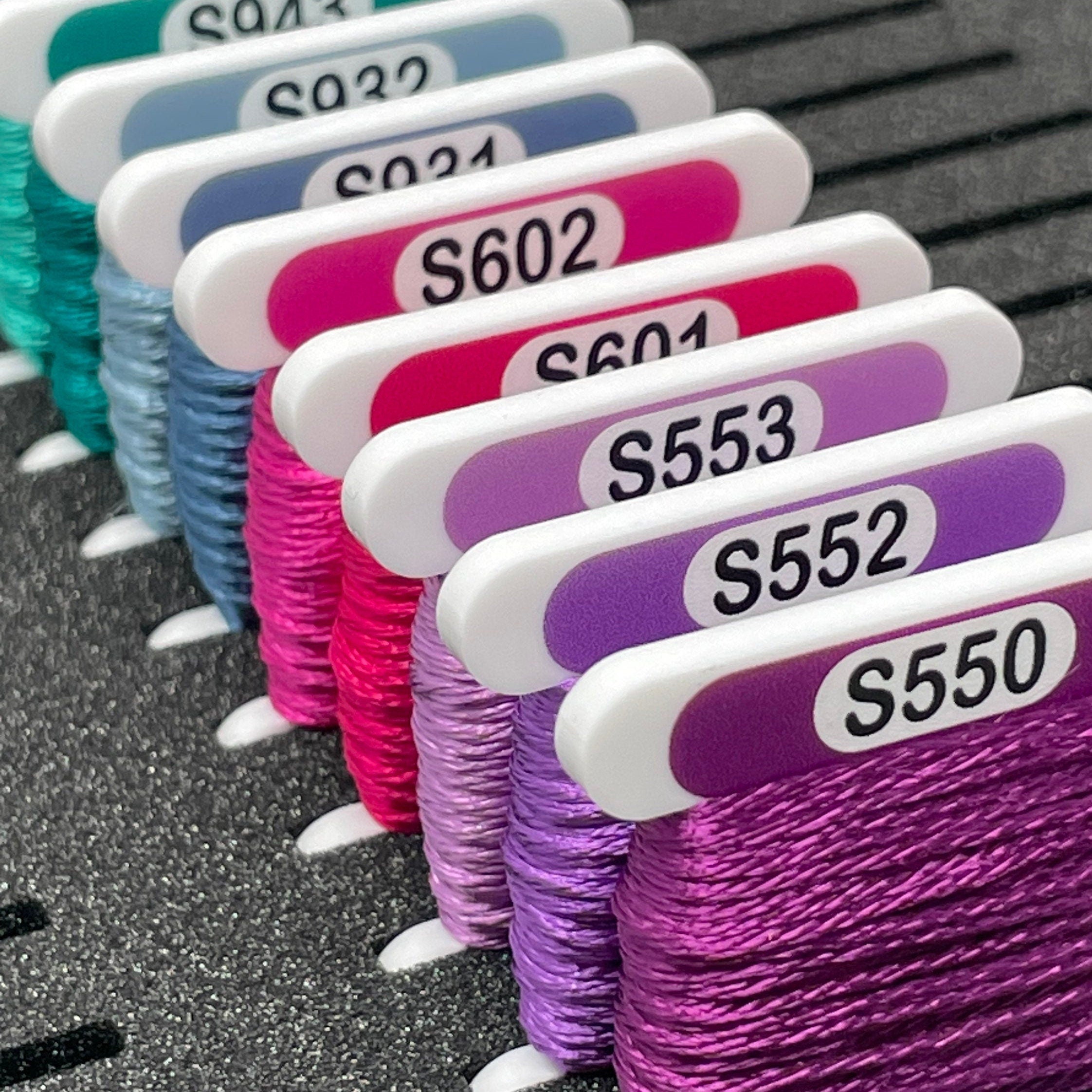 SATIN - Acrylic bobbins for DMC Satin threads with printed number and ...