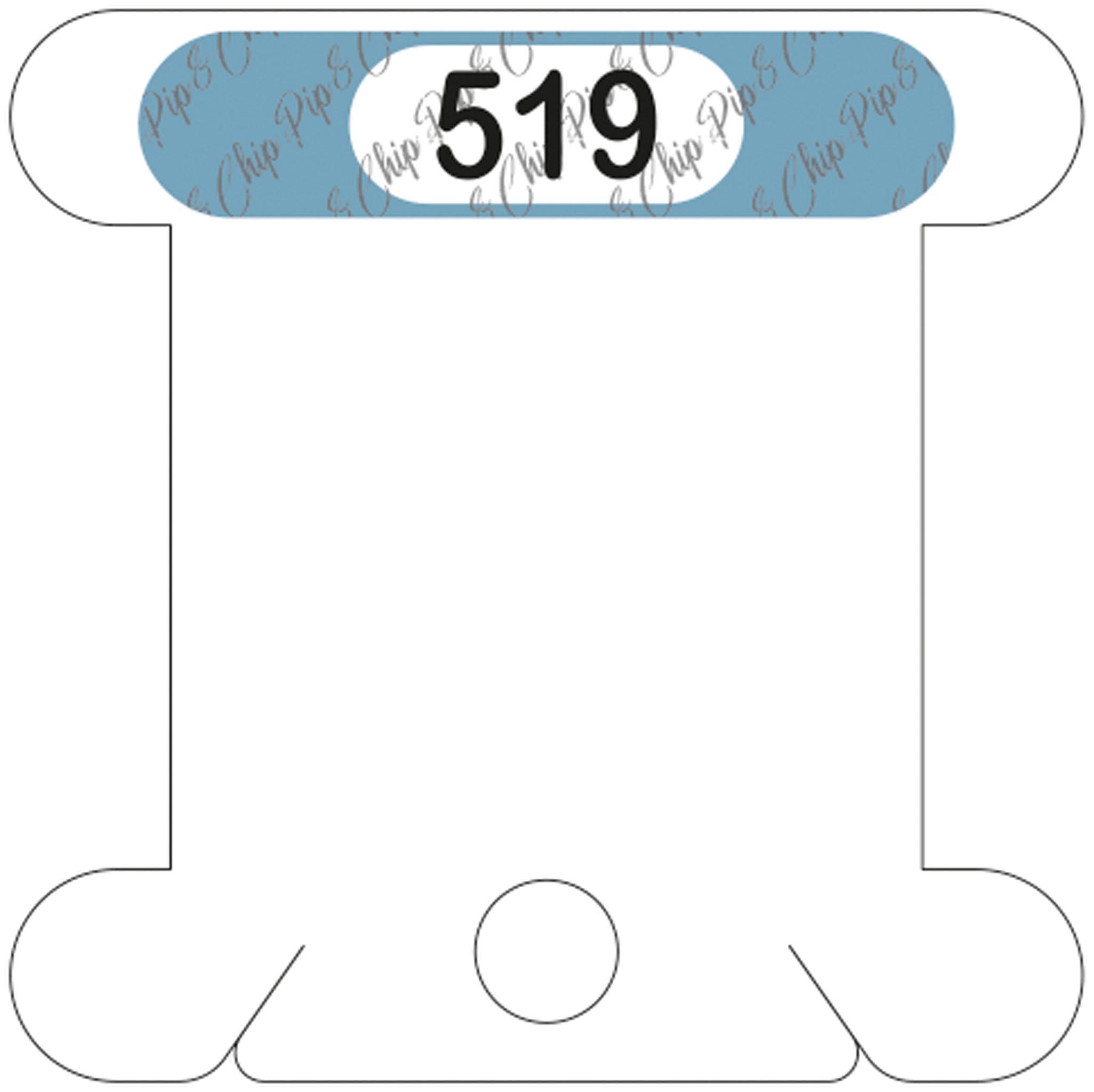 DMC 519 acrylic bobbin – Pip and Chip