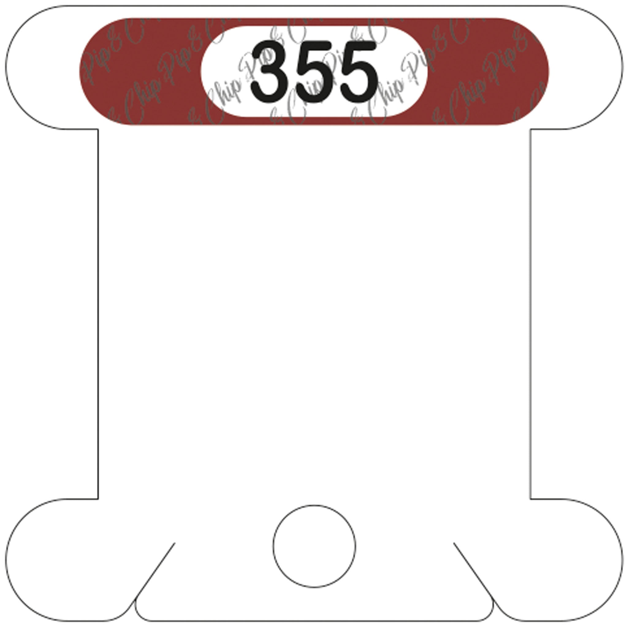 DMC 355 acrylic bobbin – Pip and Chip