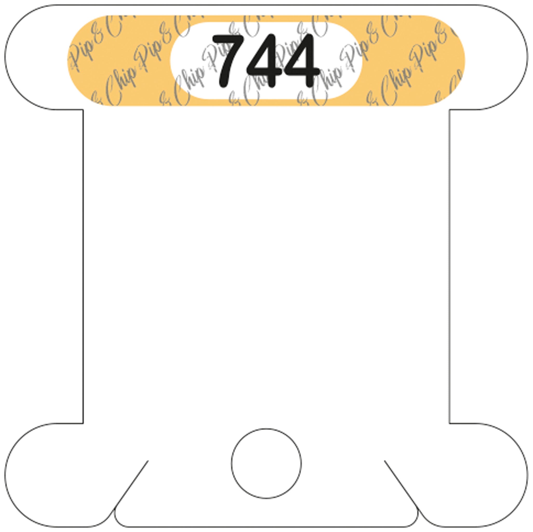 DMC 744 acrylic bobbin – Pip and Chip