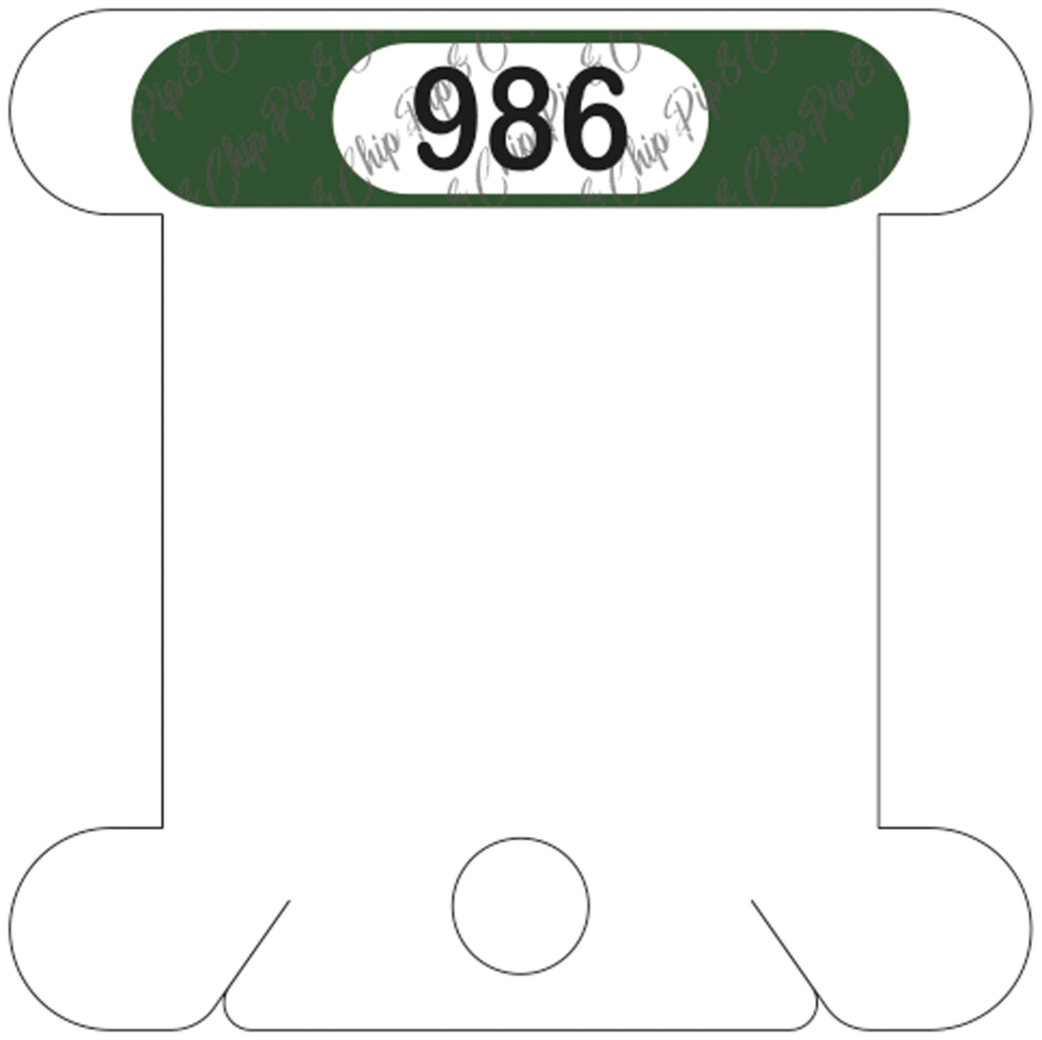 DMC 986 acrylic bobbin – Pip and Chip