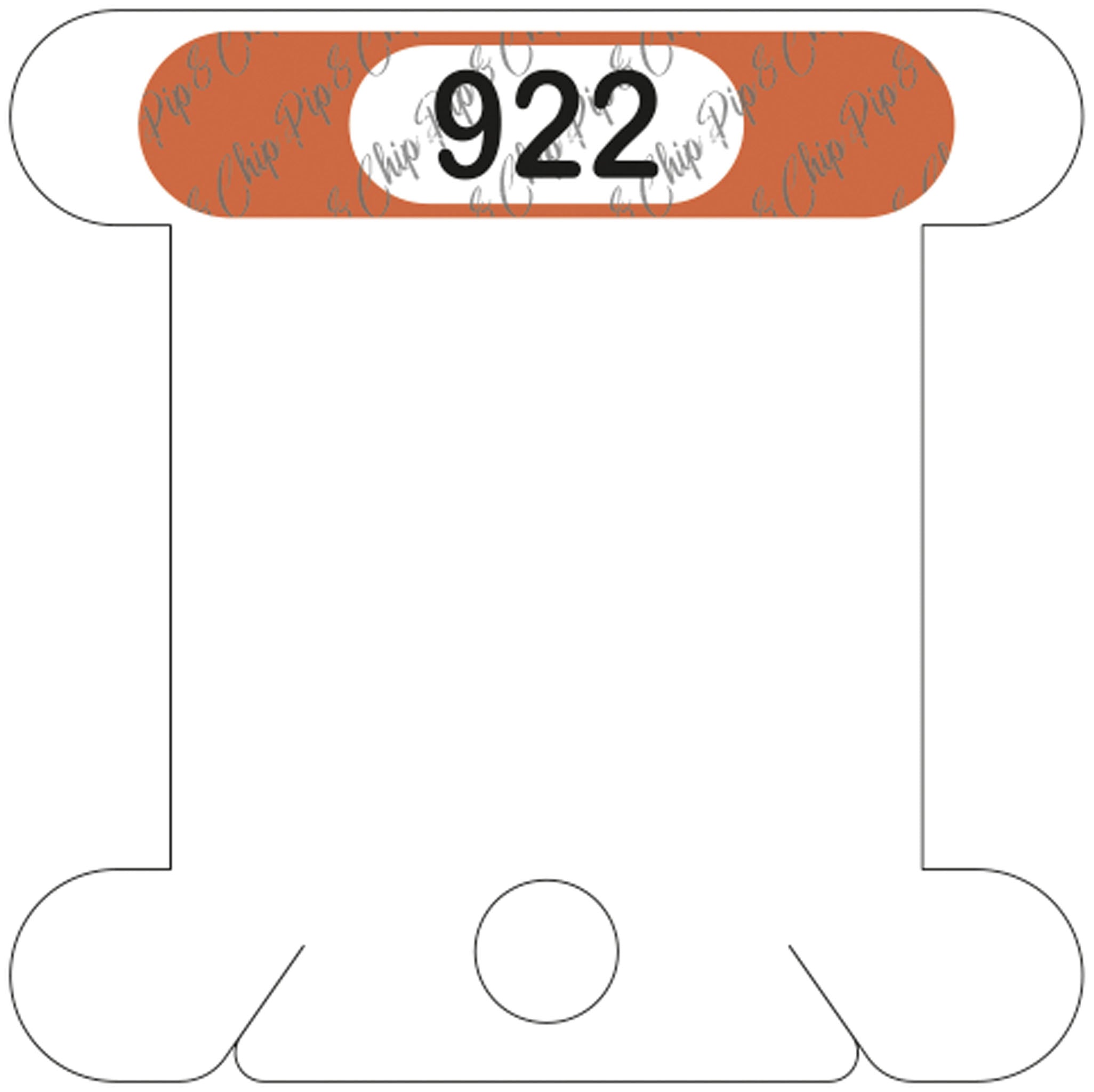 DMC 922 acrylic bobbin – Pip and Chip