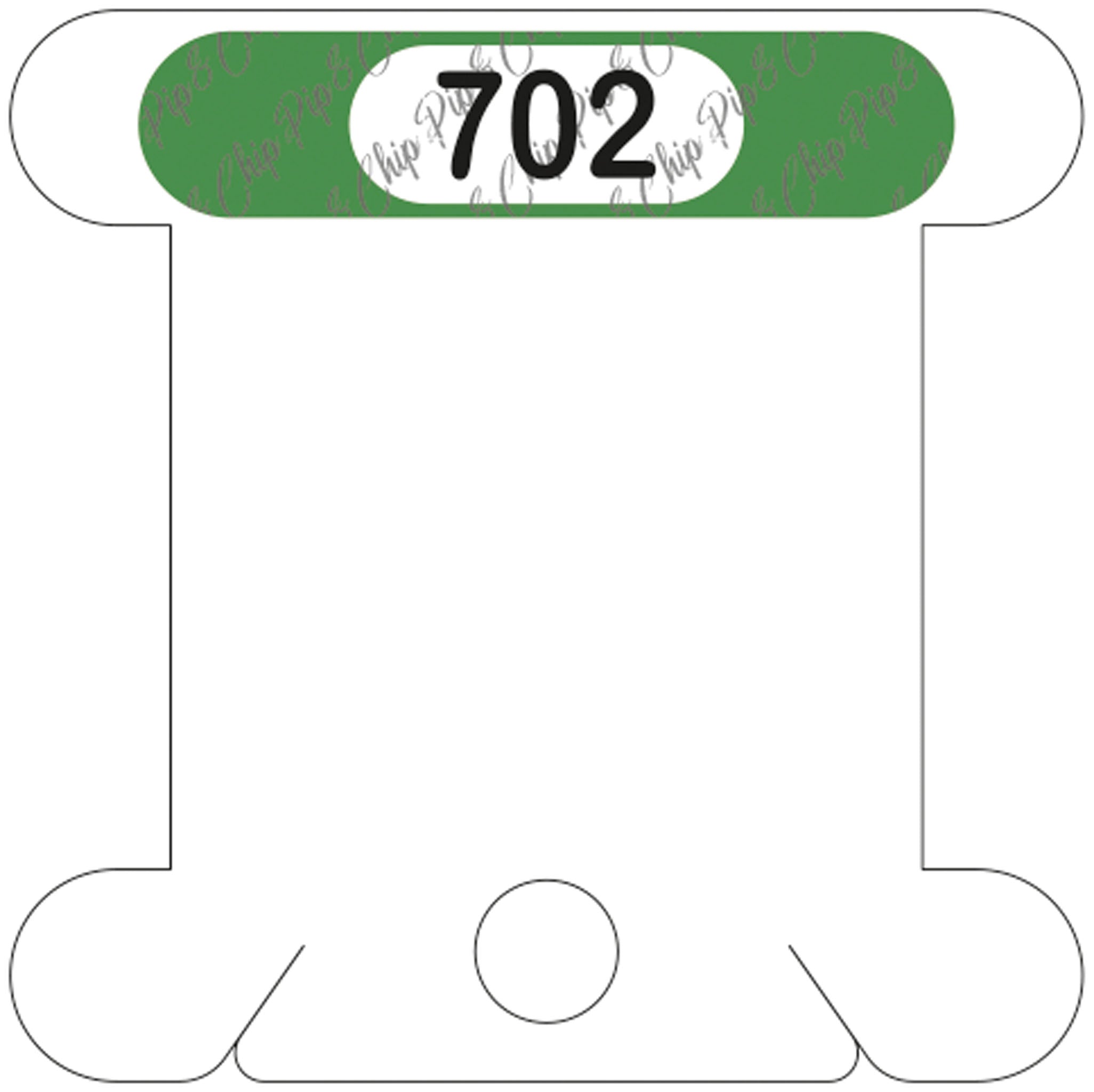 DMC 702 acrylic bobbin – Pip and Chip