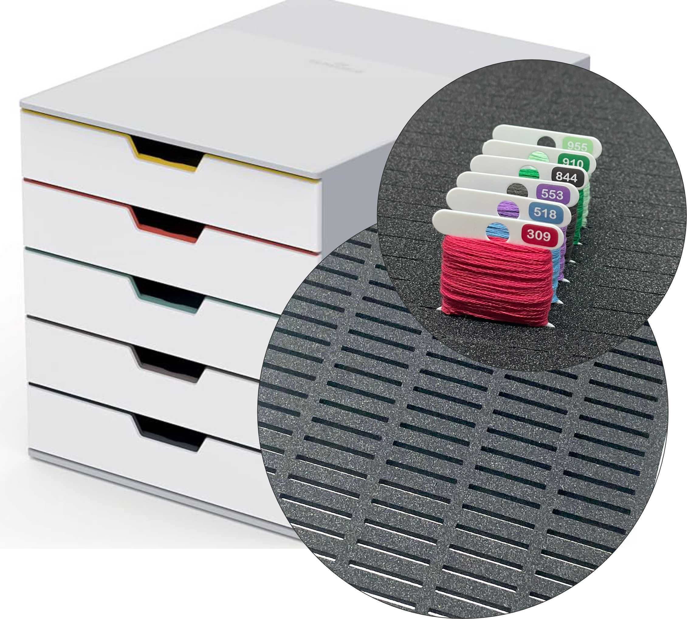 Bobbin foam inserts for Durable Varicolor 5 drawer (foam only, drawers ...